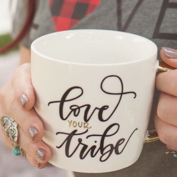Kitchen | Close Out Sale Love Your Tribe Gold Handle Coffee Mug | Poshmark